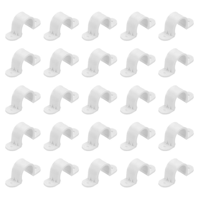 Uxcell 30Pack PVC Pipe Straps, 16mm(5/8") Plastic Conduit Strap 2 Holes ...