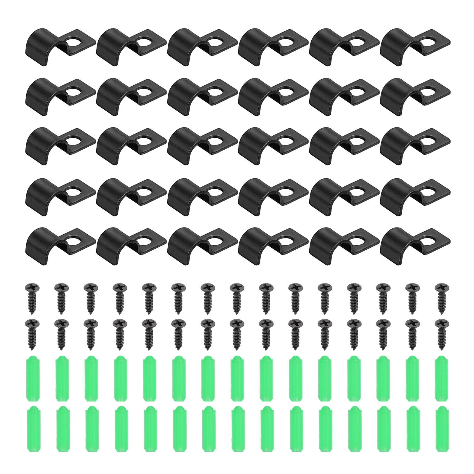 Uxcell 30Pcs 10mm(3/8") One Hole Pipe Strap, Rigid U Brackets Conduit ...