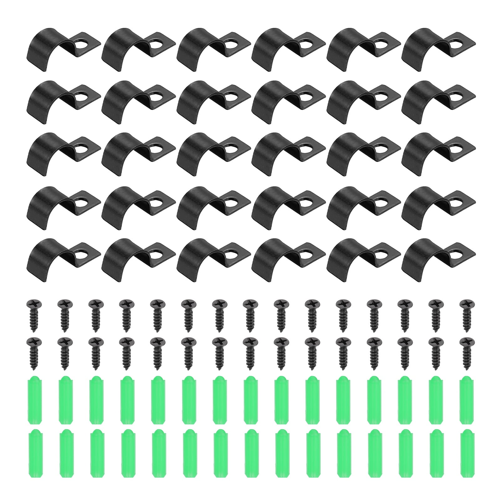 Uxcell 30Pcs 12mm(1/2") One Hole Pipe Strap, Rigid U Brackets Conduit ...