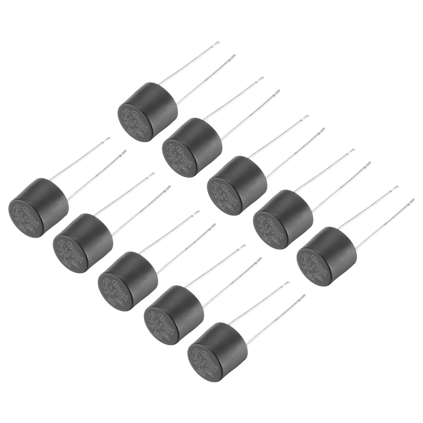 Uxcell 30Pcs Cylindrical DIP Mounted Miniature Slow Blow Micro Fuse for ...