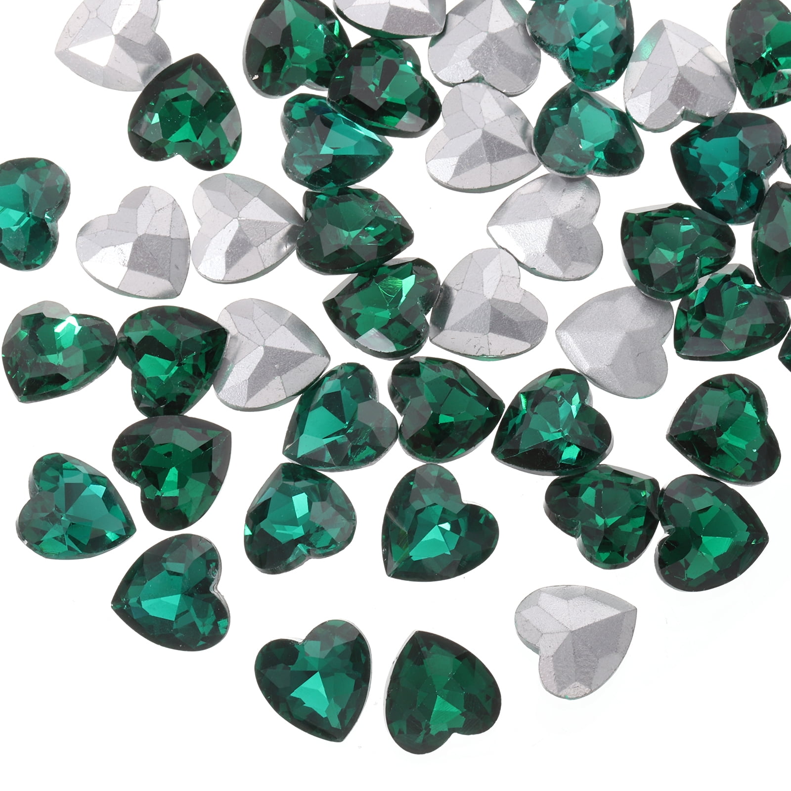 Uxcell 30Pcs Heart Rhinestones, 10mm Pointed Back Heart Glass ...