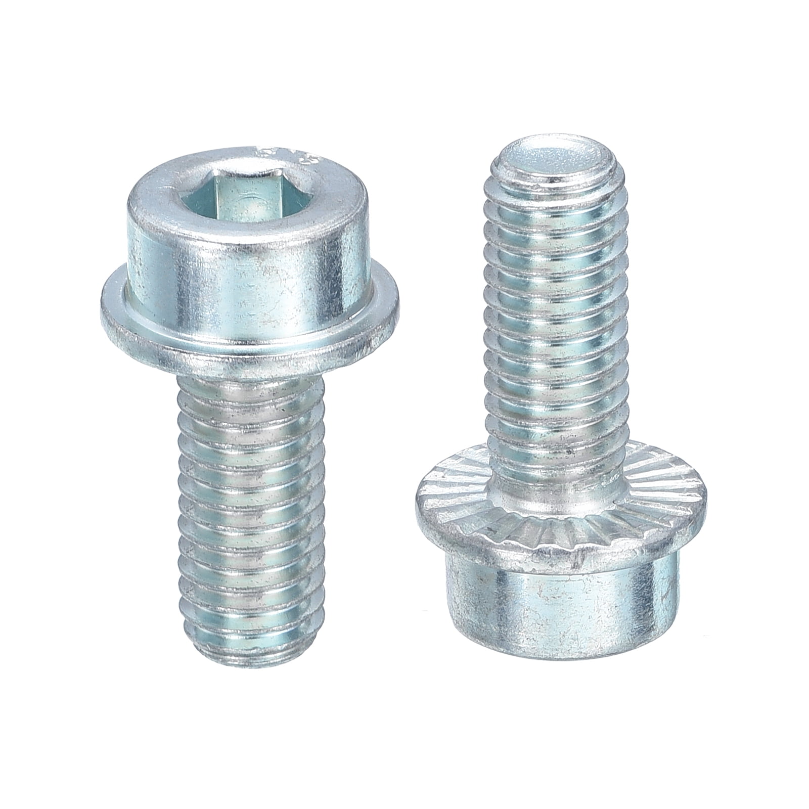 Uxcell Flanged Hex Socket Head Cap Screws Bolt Blue White M8x20mm 30 ...