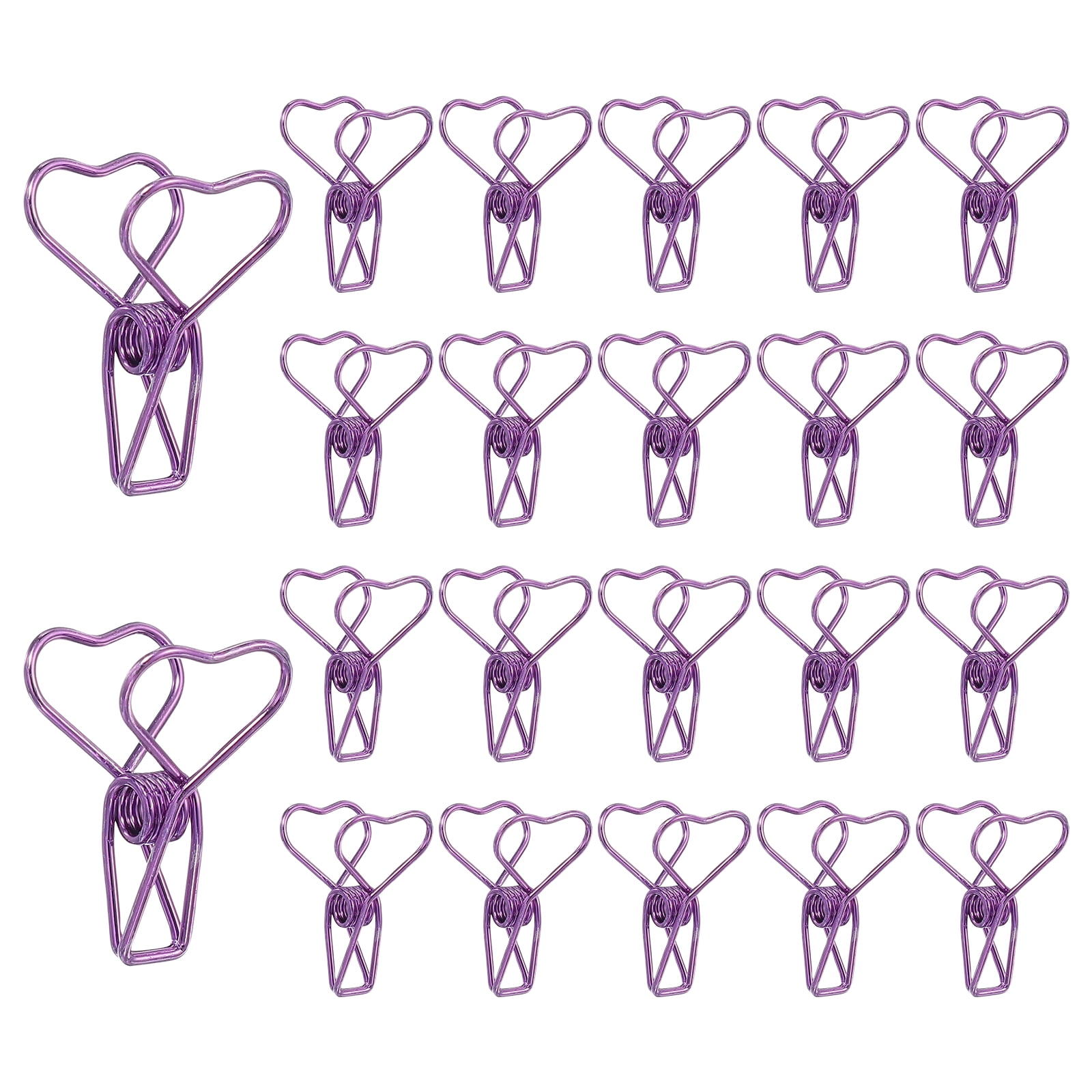 Uxcell 30Pcs Paper Office Binder Clips, 1.2" Small Metal Wire Hollow ...