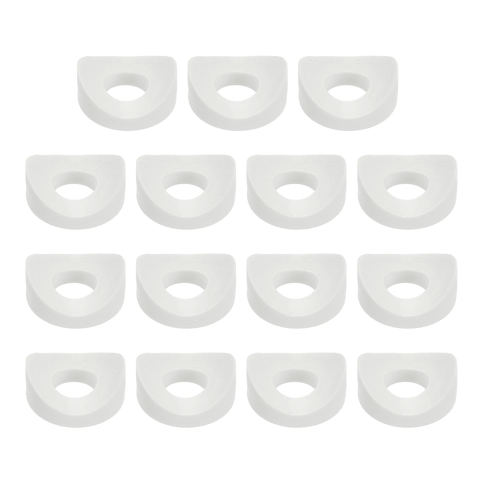 Uxcell 30Pcs Plastic Round Washers, 6mm x 14mm x 3mm White PE Concave ...
