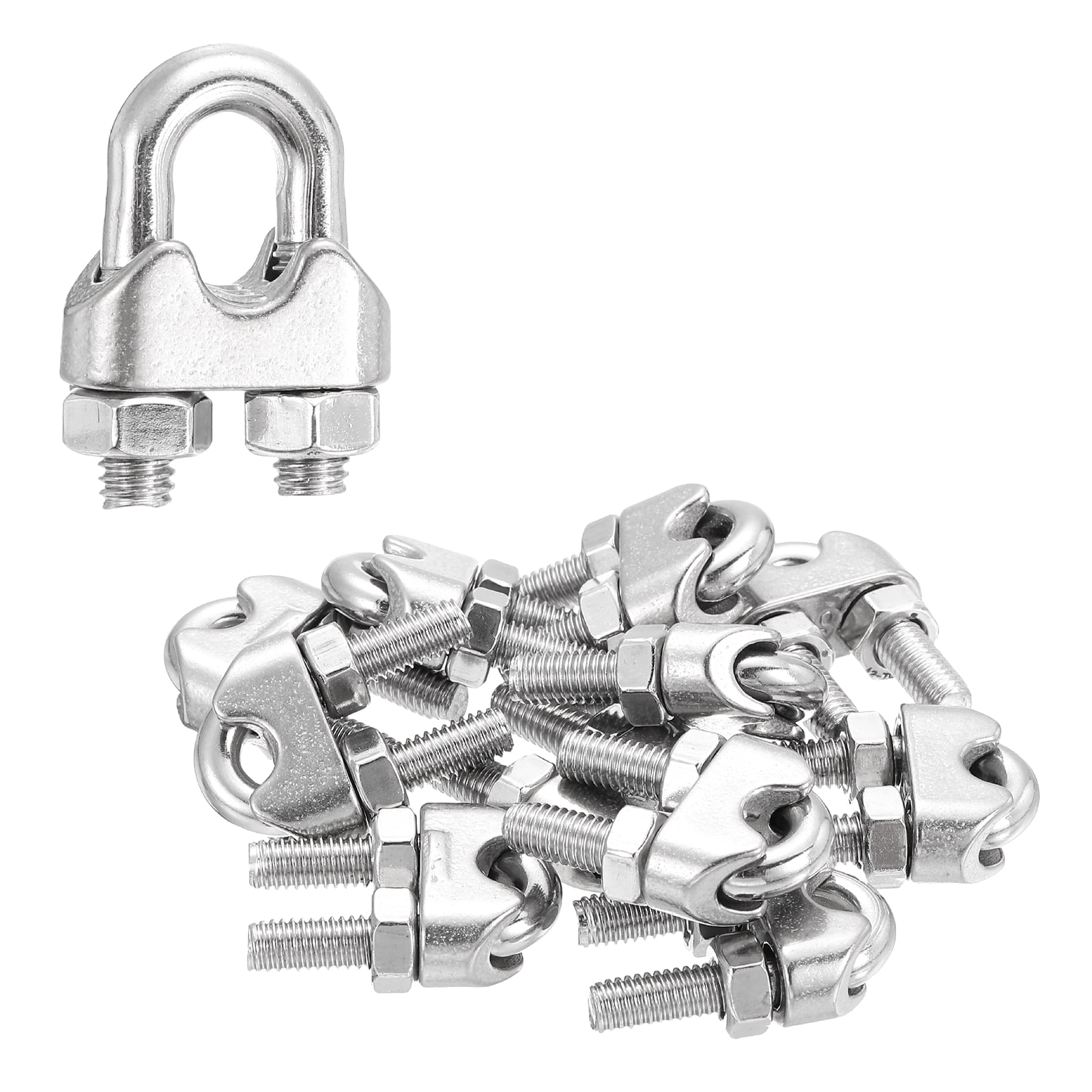 Uxcell 30Pcs Wire Rope Cable Clip Clamps 1/4 Inch M6 Small 304 ...