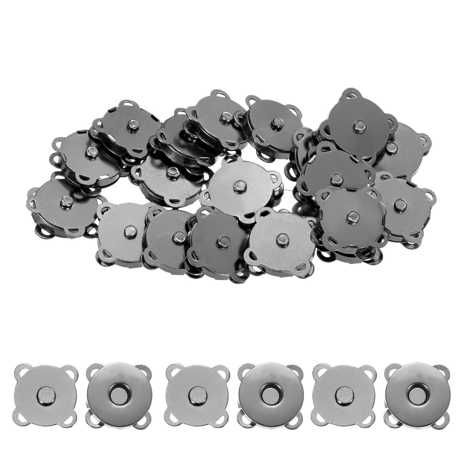 Uxcell 30Set Magnetic Snaps Buttons, Plum Magnetic Snap Closures [Black ...