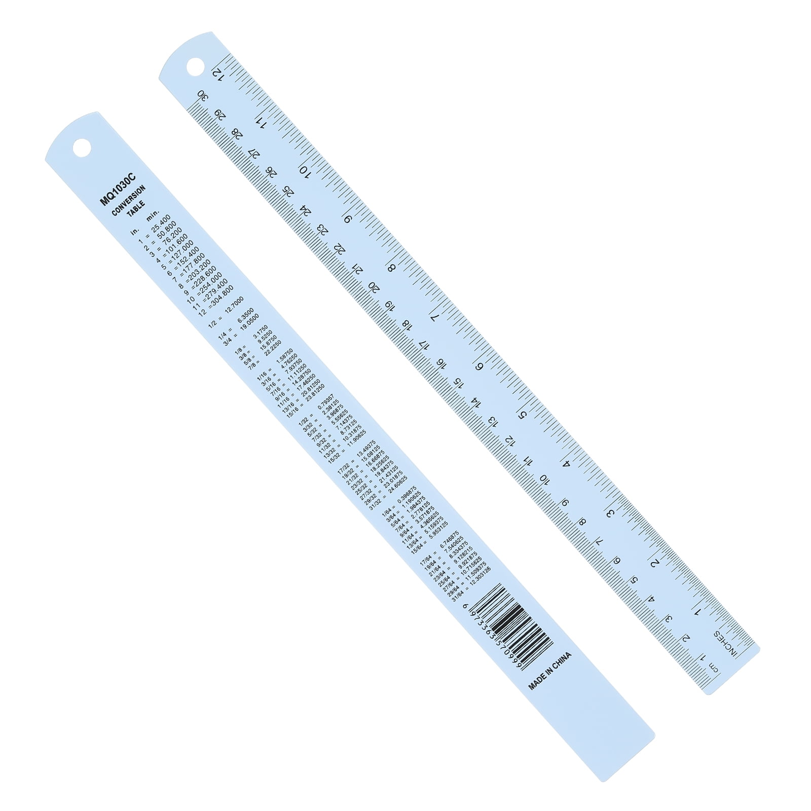 Uxcell 30cm/12" Metal Ruler, 2 Pack Aluminum Alloy Rulers with ...