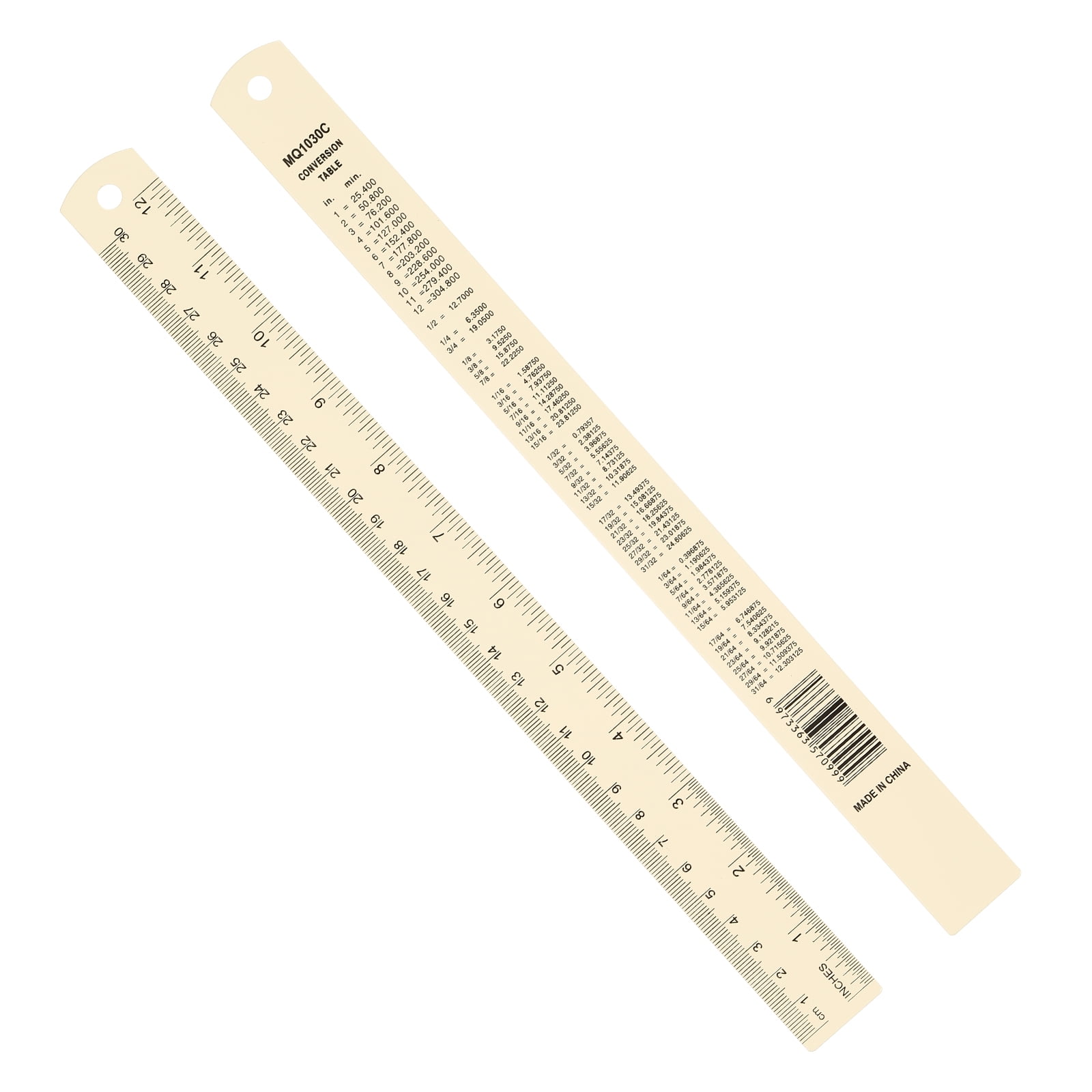 Uxcell 30cm/12" Metal Ruler, 2 Pack Aluminum Alloy Rulers with ...