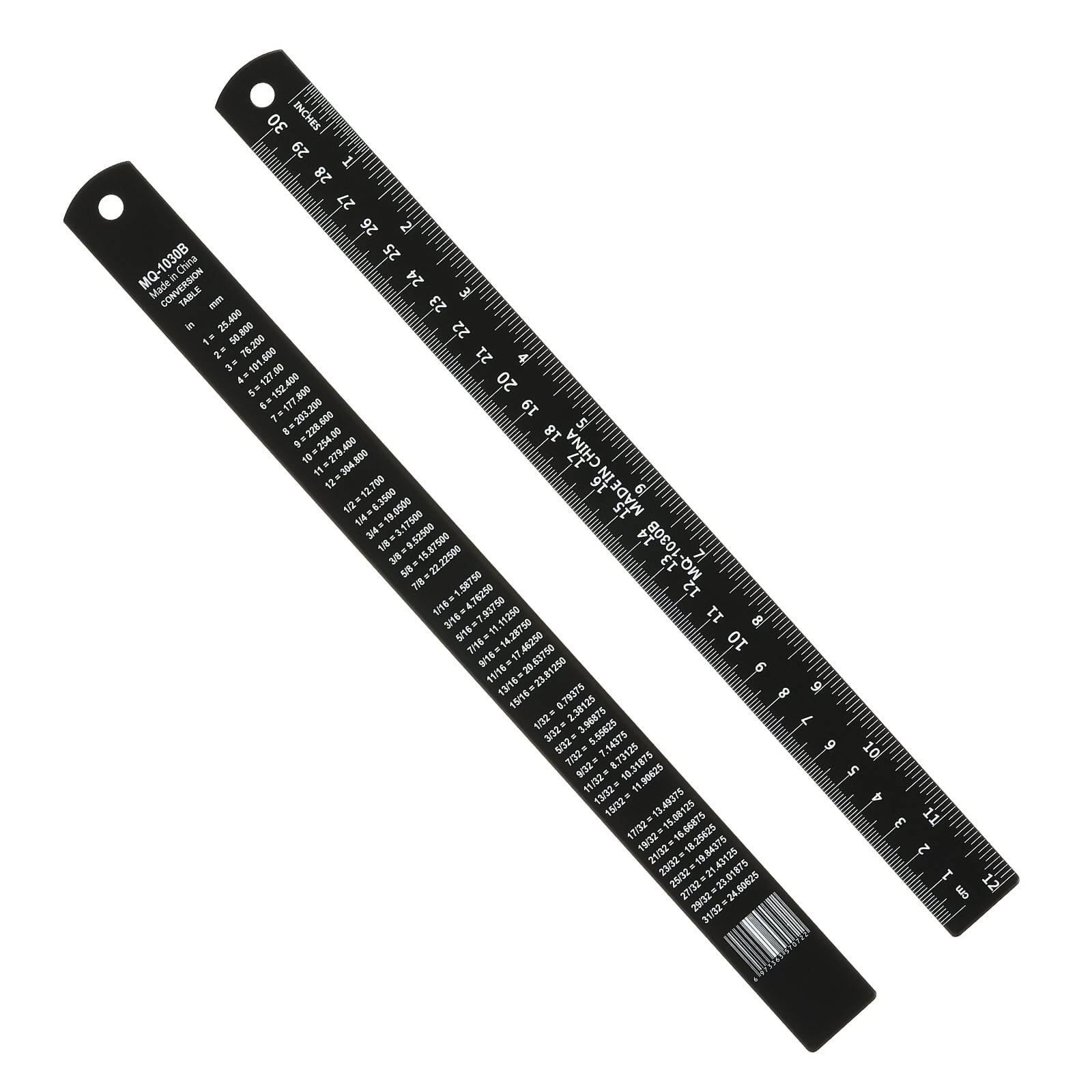 Uxcell 30cm/12" Metal Ruler, 2 Pack Aluminum Alloy Rulers with ...