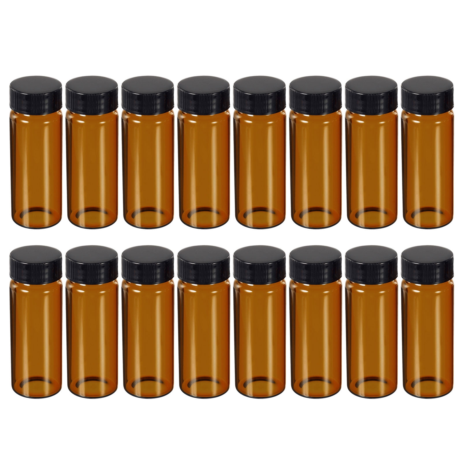 Uxcell 30mL Glass Vials with Screw Caps Liquid Sample Vial Storage ...