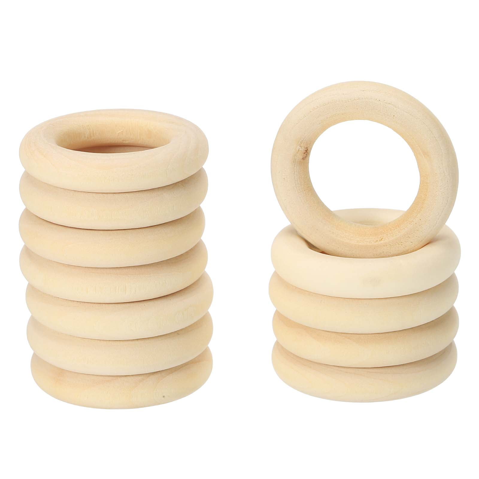 Uxcell 30mm/1.2Inch Wooden Rings for Crafting, Natural Wood Rings ...