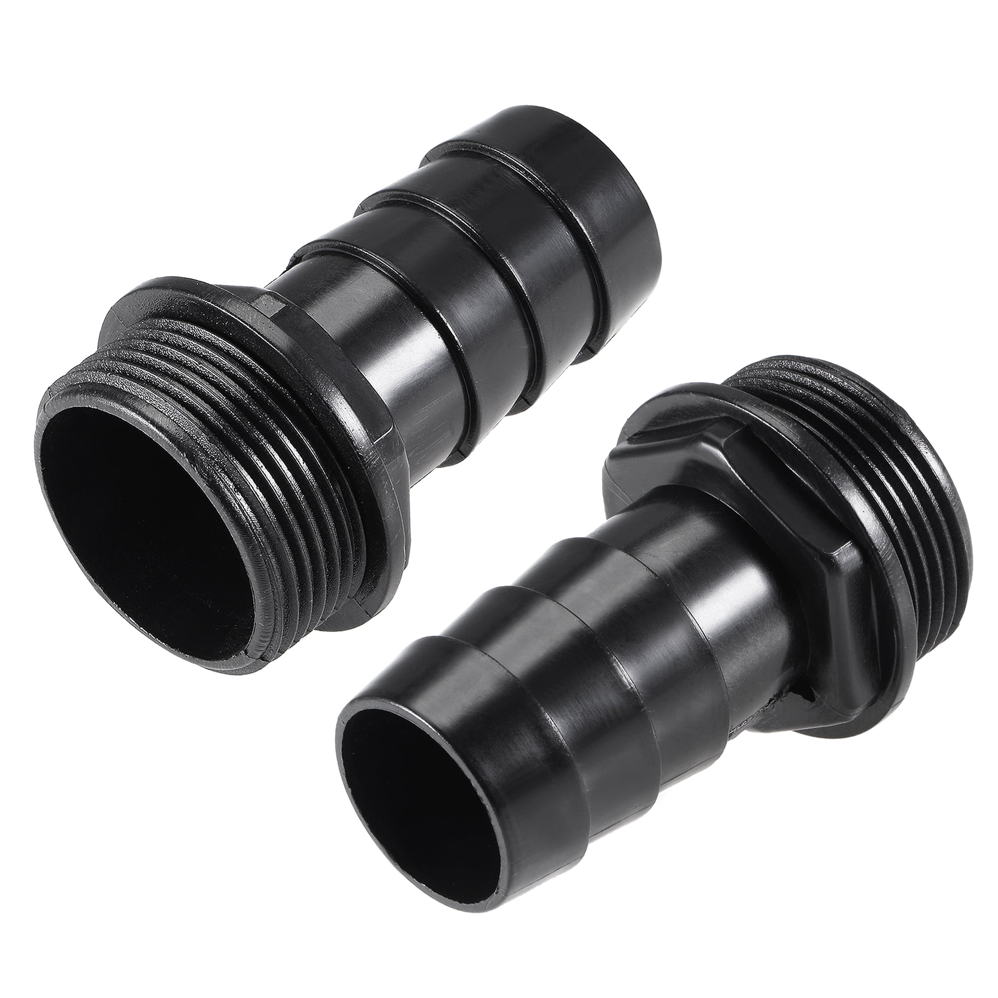 Uxcell 30mm Barbed x G1-1/4 Male PVC Tube Fitting Adapter Black 2 Pack ...