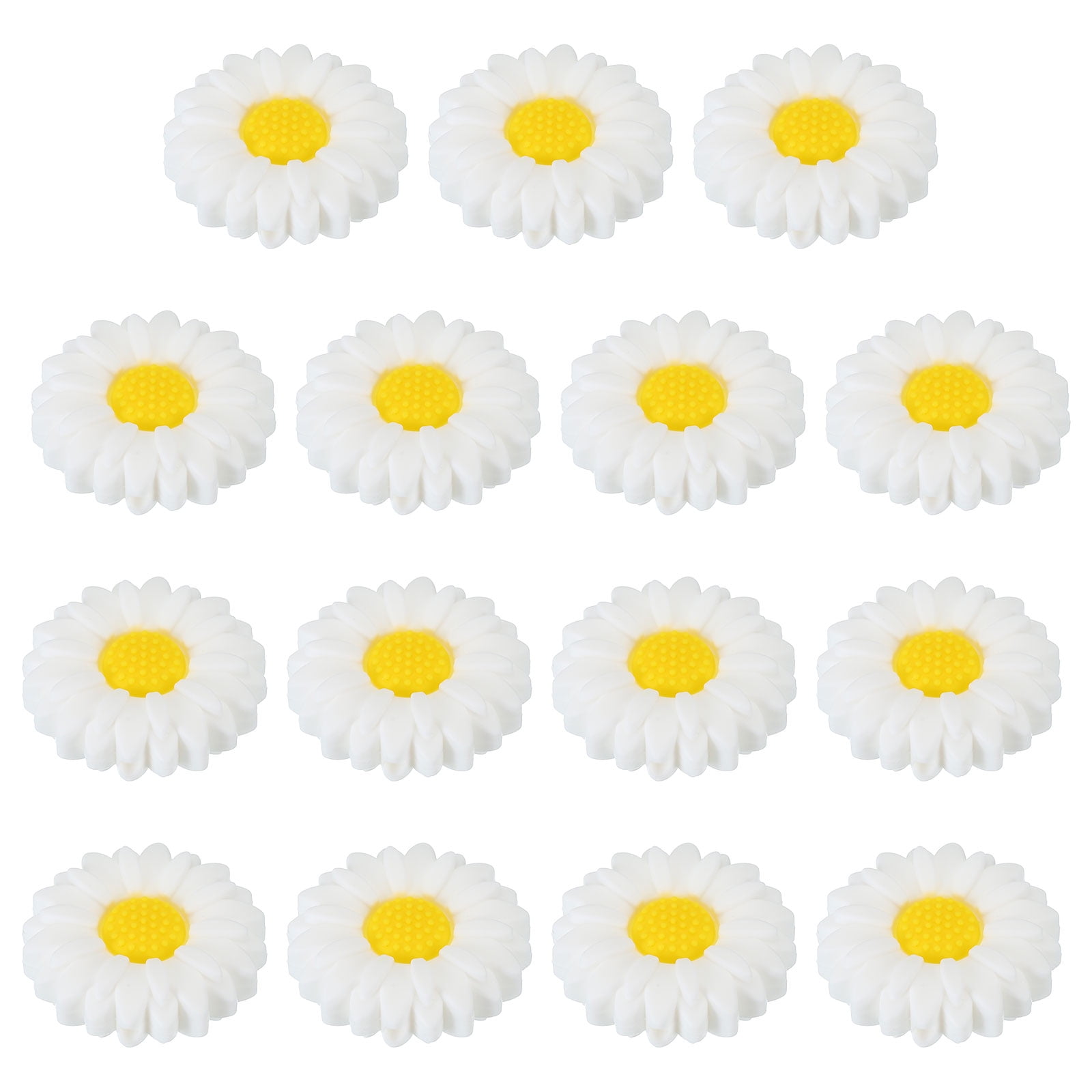 Uxcell 30mm Silicone Flower Beads, 15 Pcs Cute Colorful Soft Sunflower ...