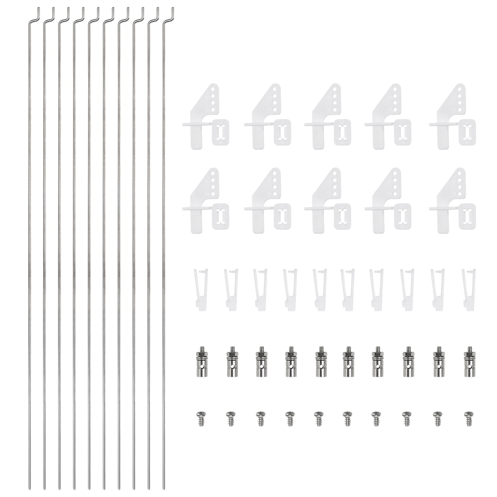 Uxcell 30Pcs 1.5x500mm Z 304 stainless steel Push Rods Parts Nylon ...