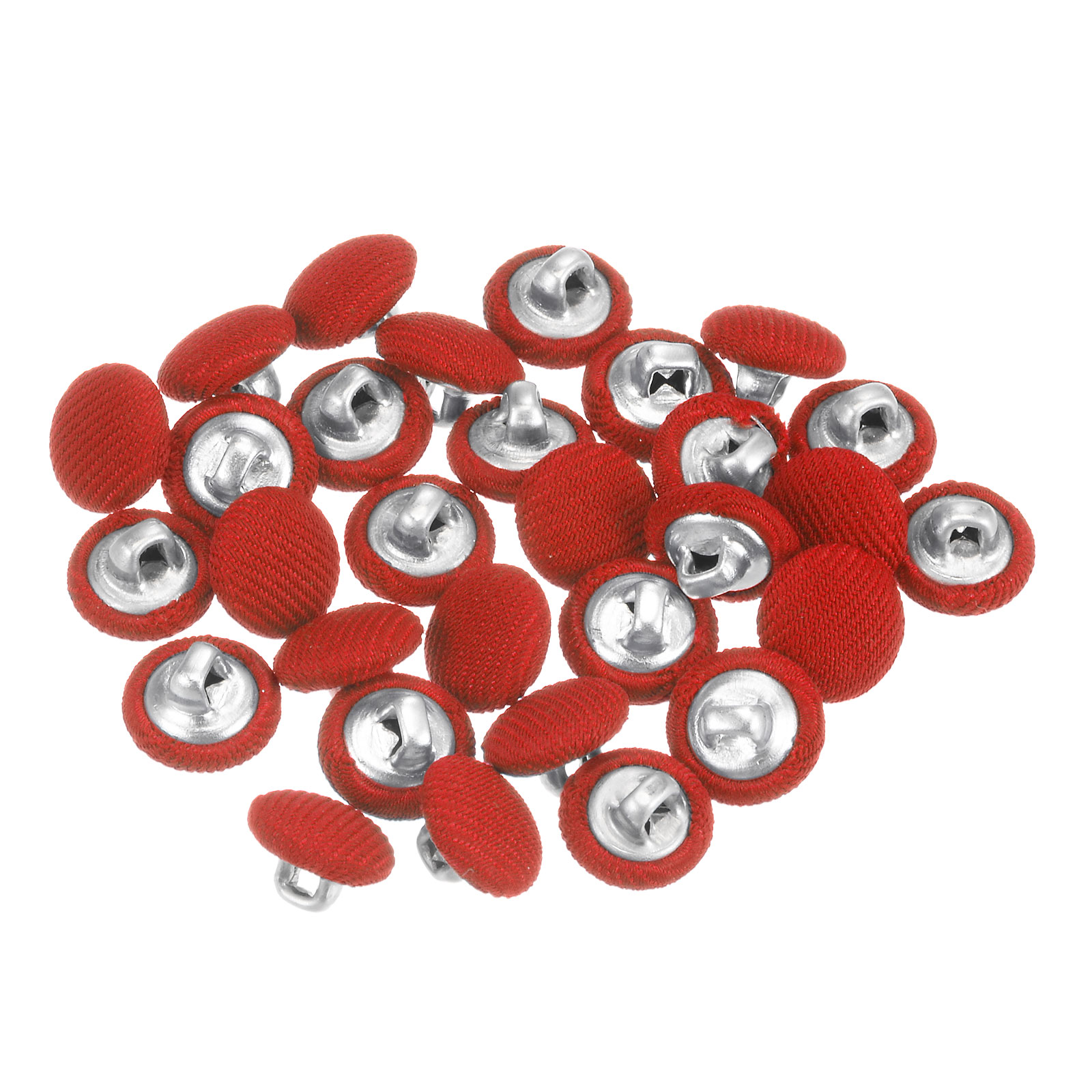 Uxcell 30pcs 18L Fabric Cloth Covered Button 11.5mm Metal Shank Round ...