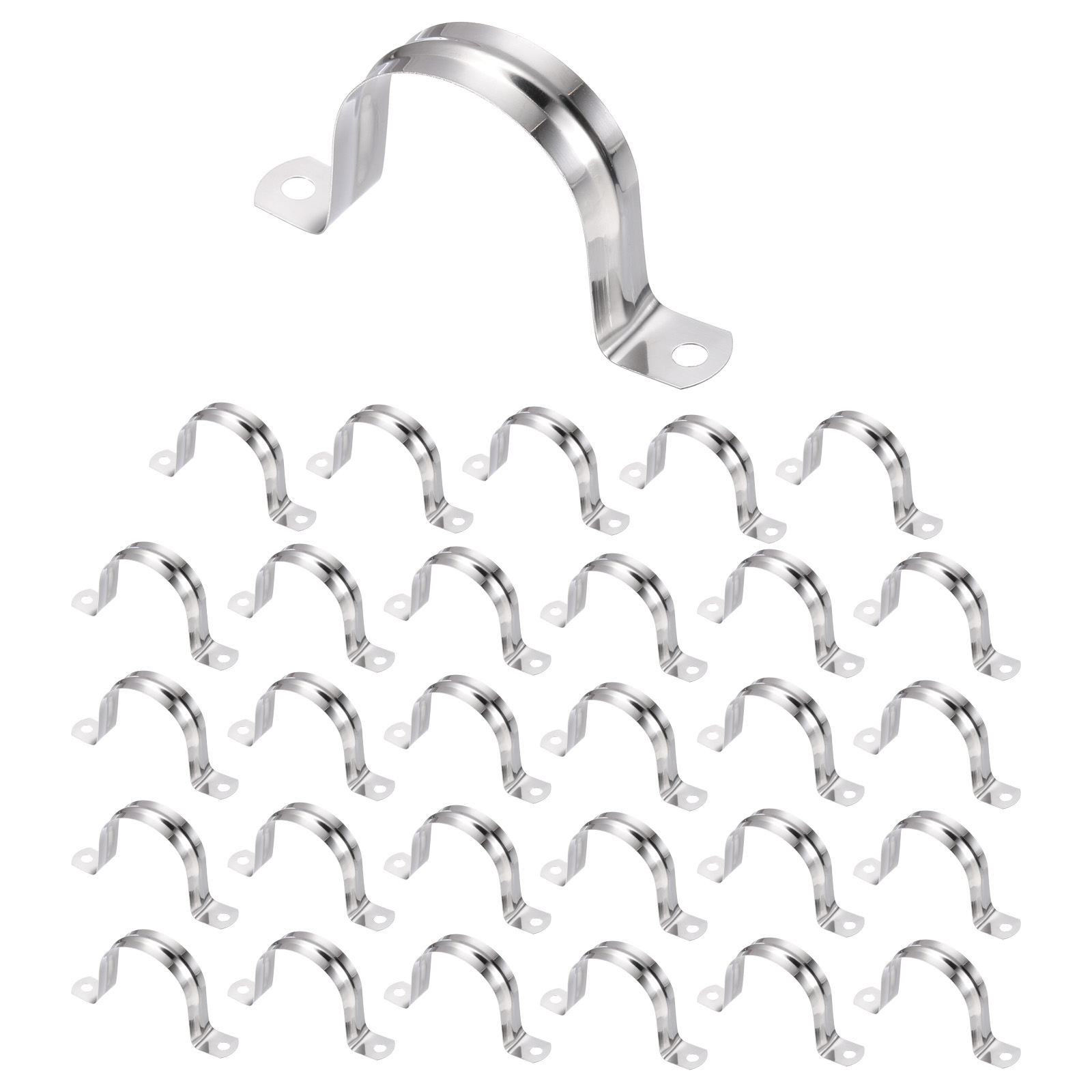 Uxcell 30pcs 2-Inch 50mm Conduit Clamps M50 U Tube Pipe Clamp Stainless ...