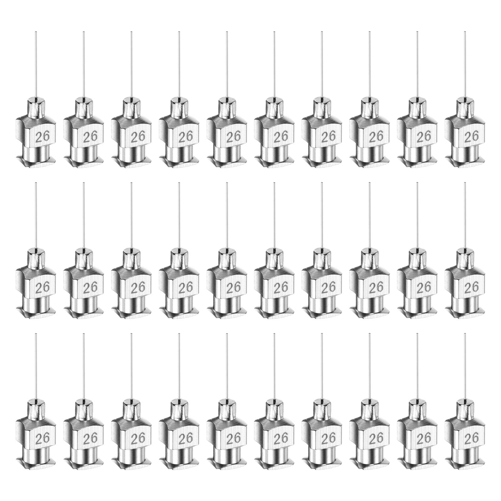 Uxcell 30pcs 26G Stainless Steel Dispensing Needles, 1/2" Glue Needle ...