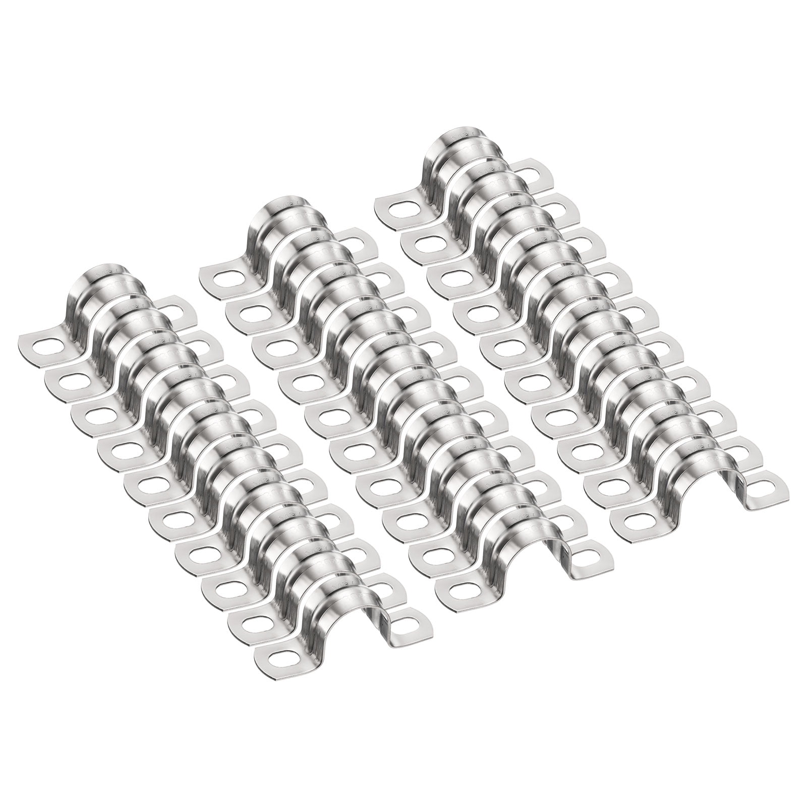 Uxcell 30pcs 3/8" 27mm Conduit Clamps, M27 U Tube Pipe Clamp, Stainless ...