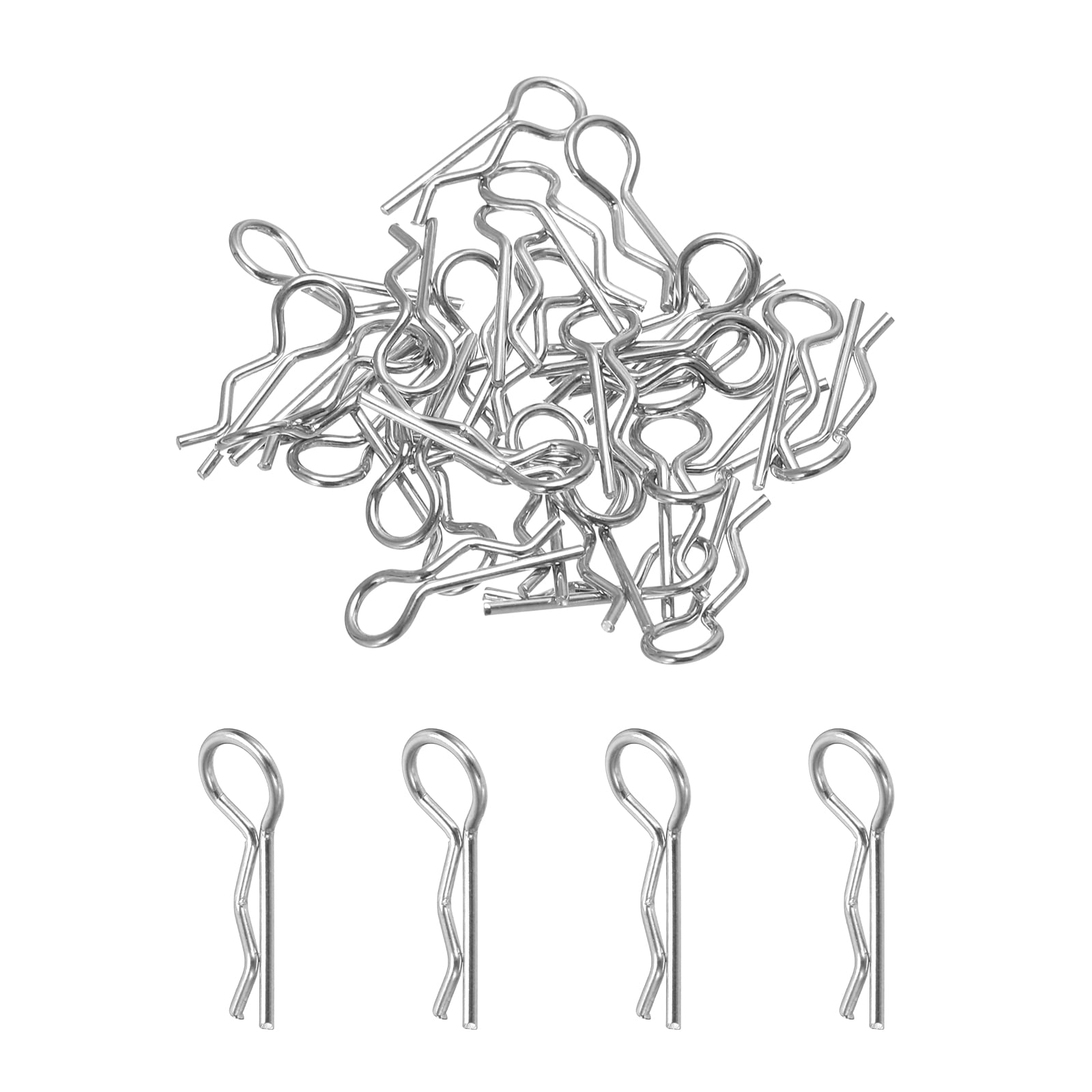 Uxcell 30pcs 30-Degree Angle Body Clips Bent Springy Pins for All 1/8 1 ...