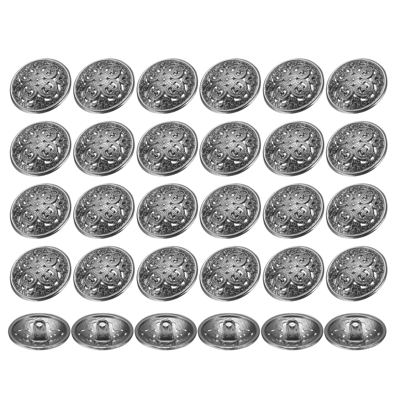 Uxcell 30pcs 36L Metal Round Hollow Sewing Buttons 23mm 7/8" Zinc Alloy ...