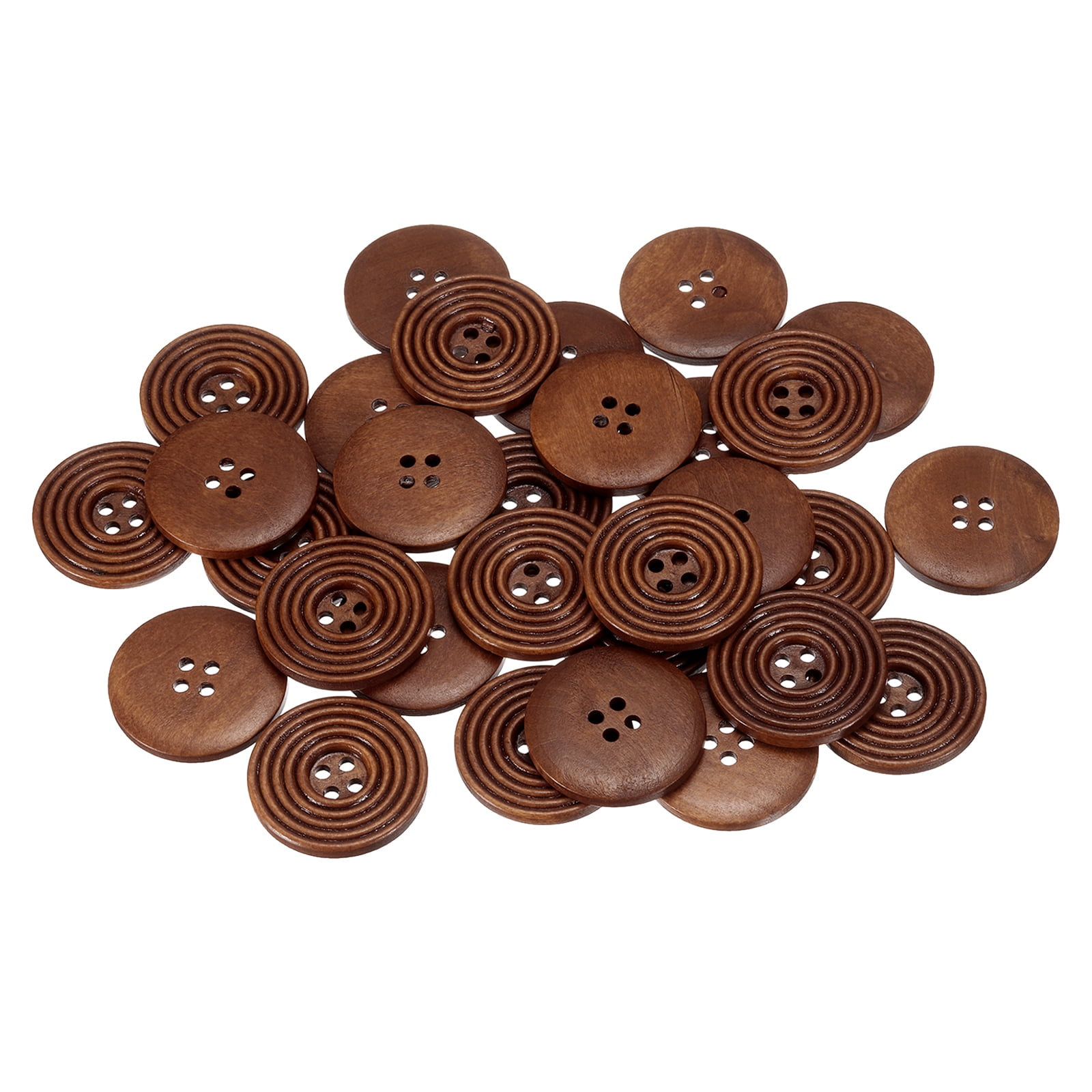 Uxcell 30pcs 4 Hole Flower Craft Sewing Button 38mm Handmade Wood ...