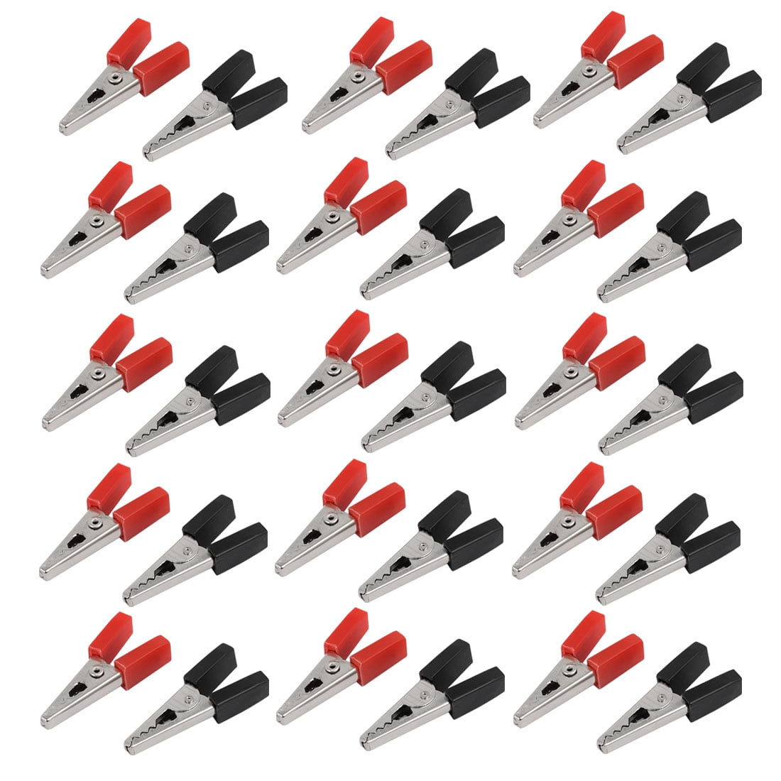 Uxcell 30pcs 5A Metal Test Insulated Boot Alligator Clip Red Black 34mm ...