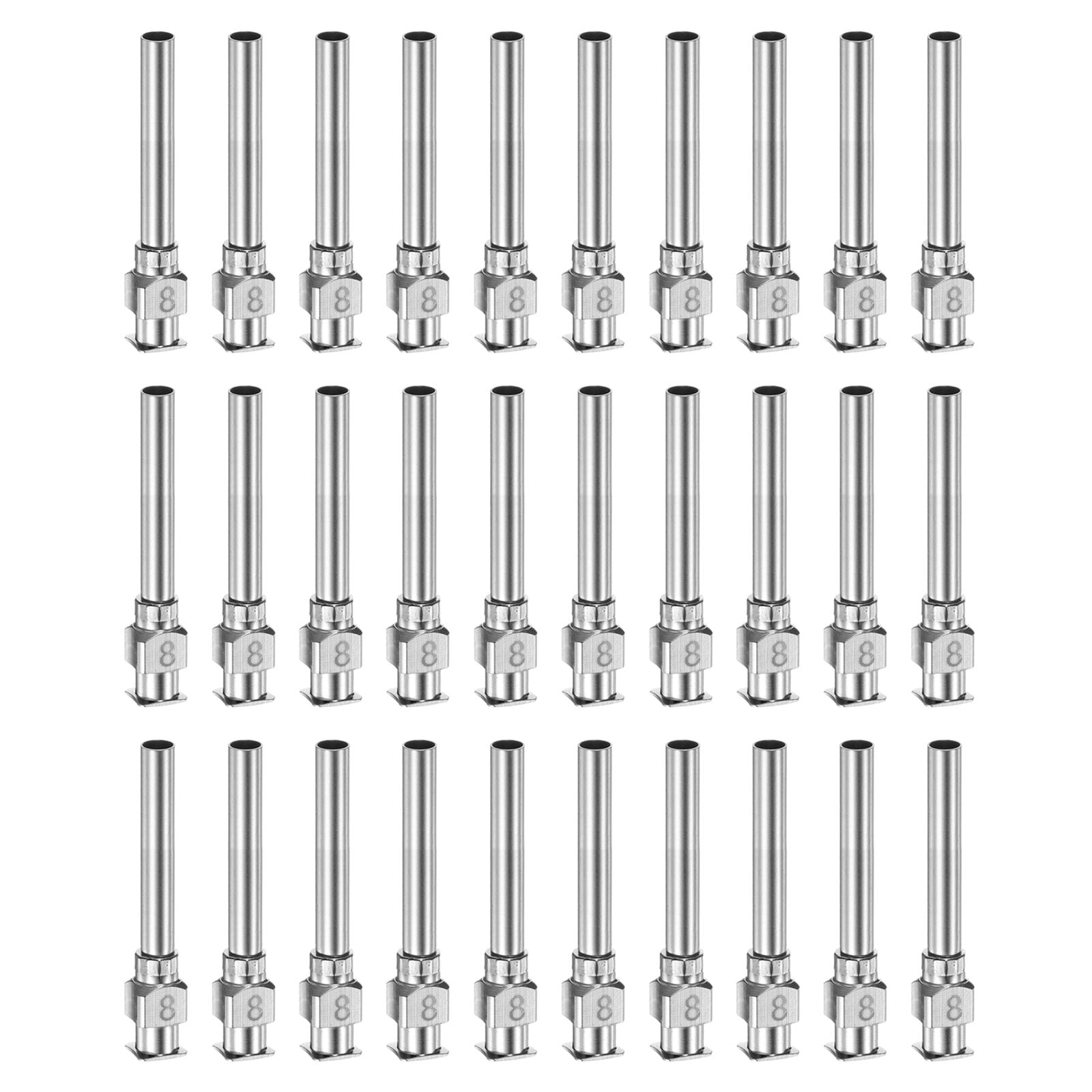 Uxcell 30pcs 8G Stainless Steel Dispensing Needles, 1" Glue Needle Tube ...