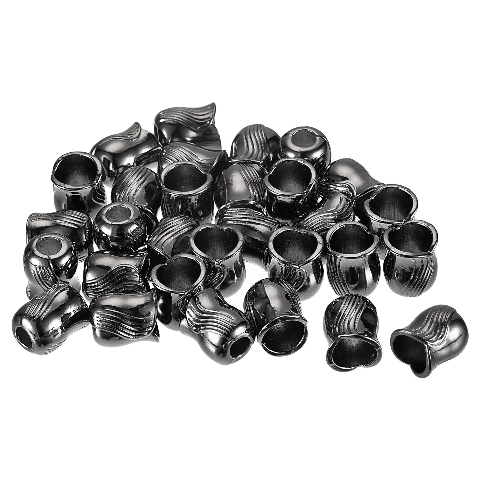 Uxcell 30pcs Bell Shape End Stopper Buckle Metal Cord Lock Rope Lanyard ...