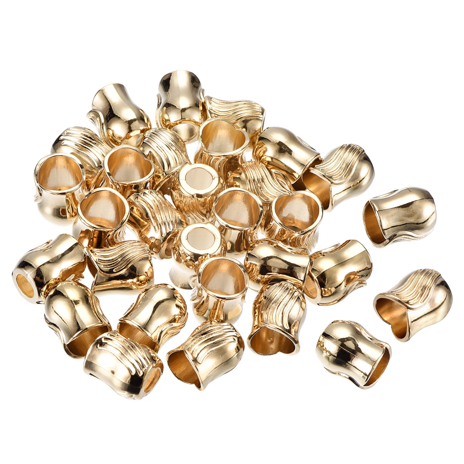 Uxcell 30pcs Bell Shape End Stopper Buckle Metal Cord Lock Rope Lanyard ...