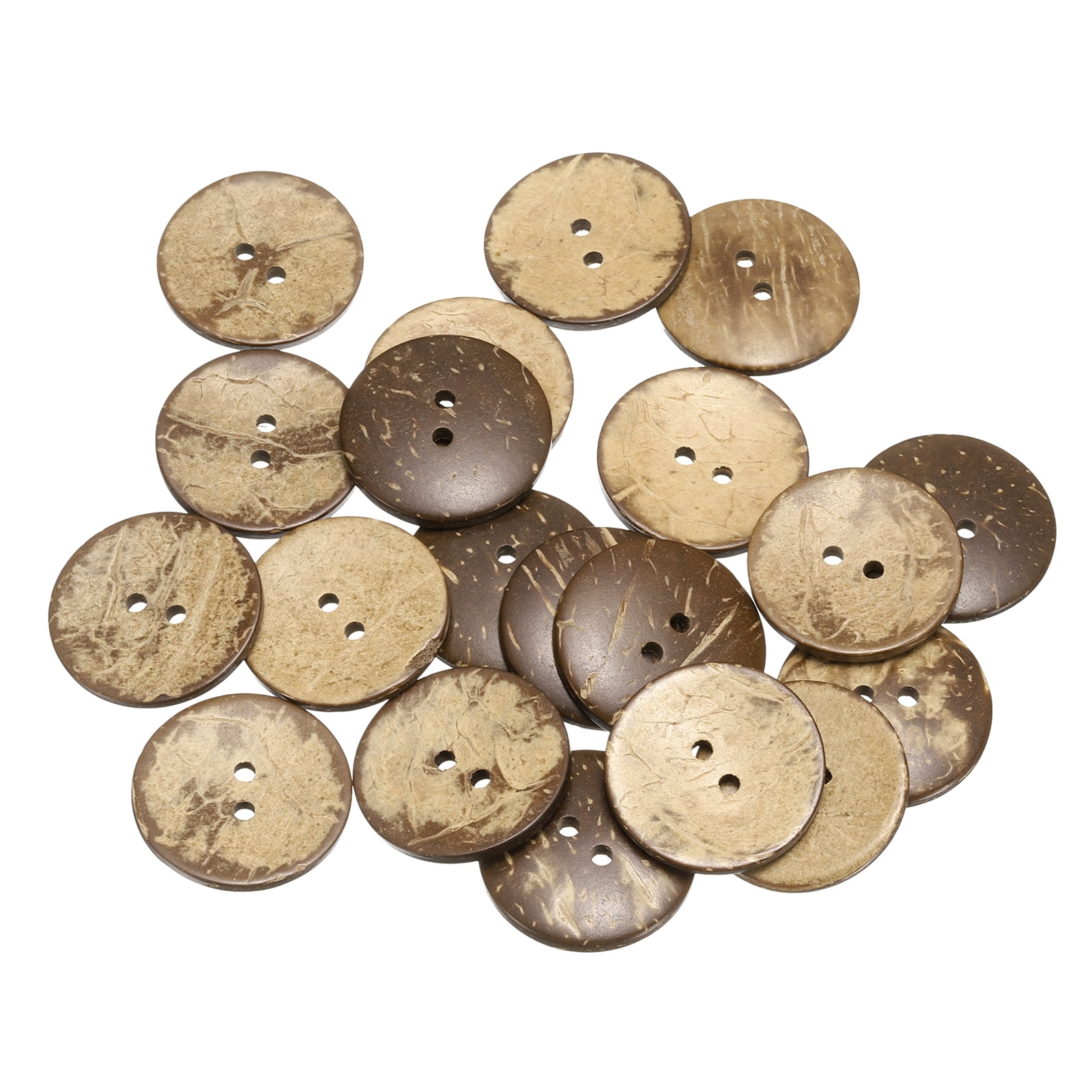 Uxcell 30pcs Coco Shell Buttons 30mm Sewing Crafts Replacement Round Button for Clothing ...
