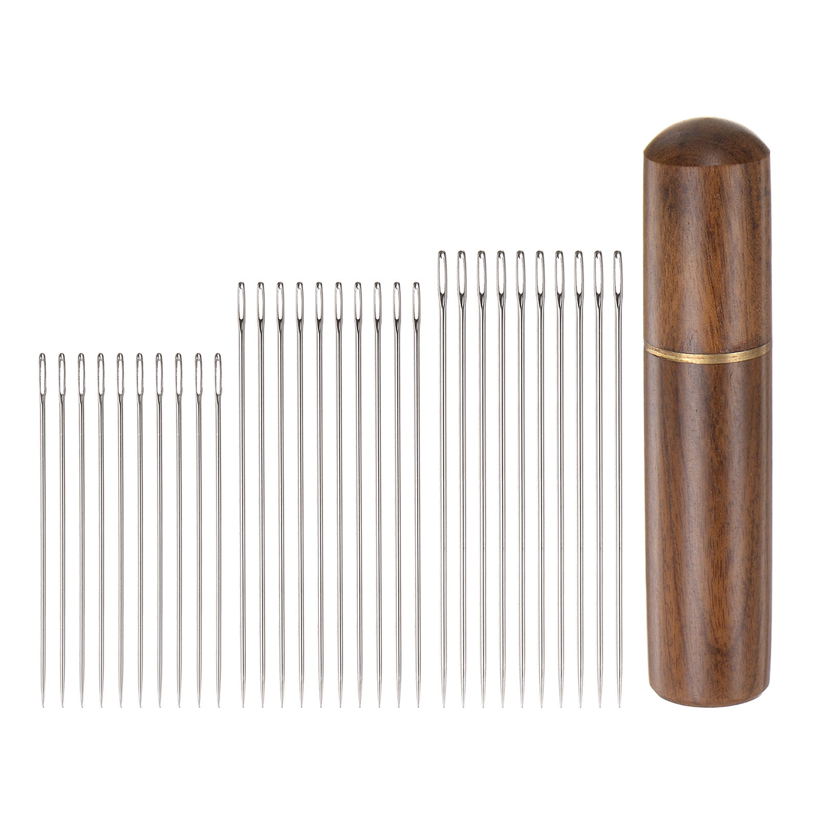 Uxcell 30pcs Large Eye Sewing Needles Stainless Steel 3 Sizes ...