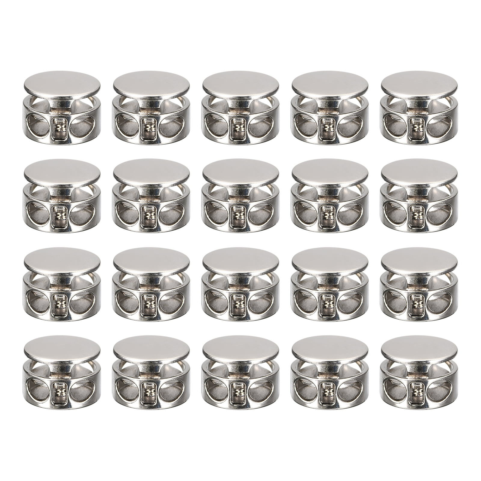 Uxcell 30pcs Metal Spring Cord Locks Toggle Stopper Cord Stops Fastener ...