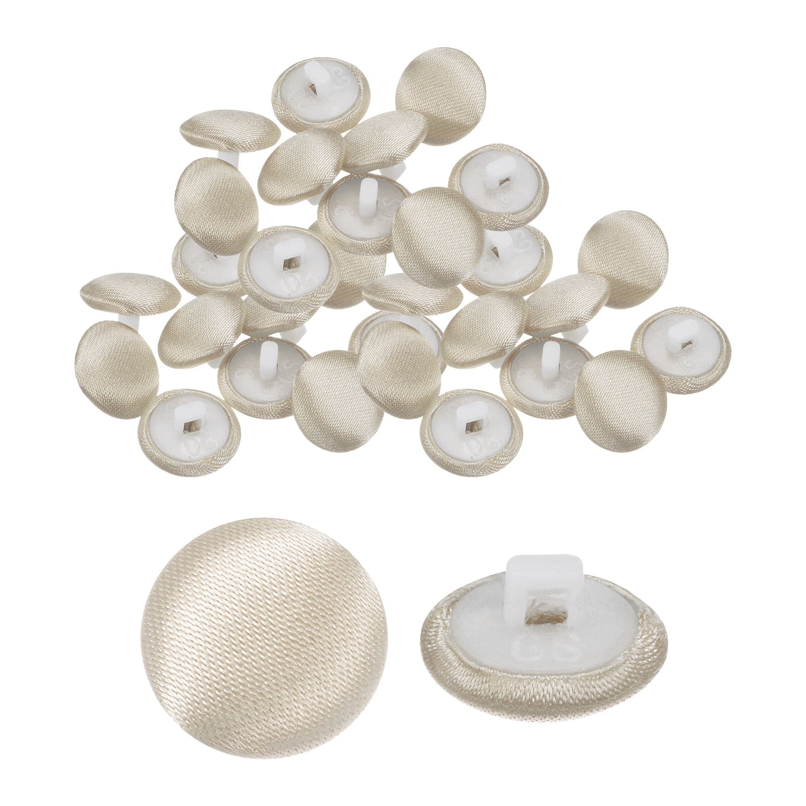 Uxcell 30pcs Satin Buttons 0.5" Smooth Satin Covered Round Buttons with ...