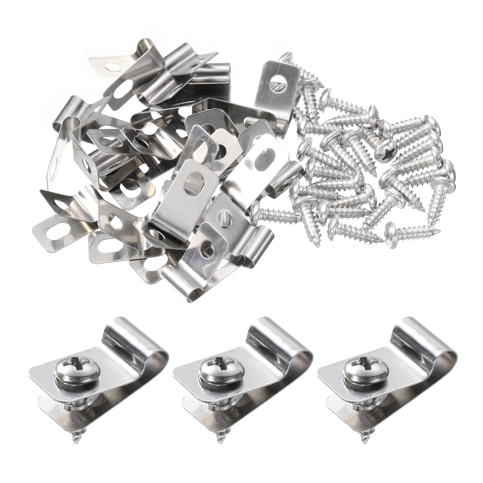 Uxcell 30pcs Wire Fence Clips 0.2" Stainless Steel Fence Wire Clamps ...