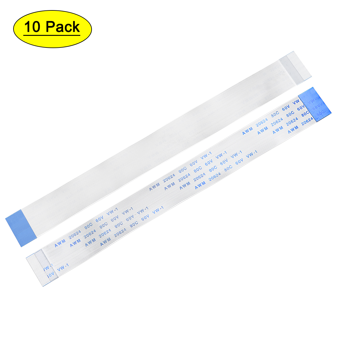 Uxcell 30pins Flexible Flat Cable FPC FFC B Type Ribbon Cable PE White 10Pcs - Walmart.com