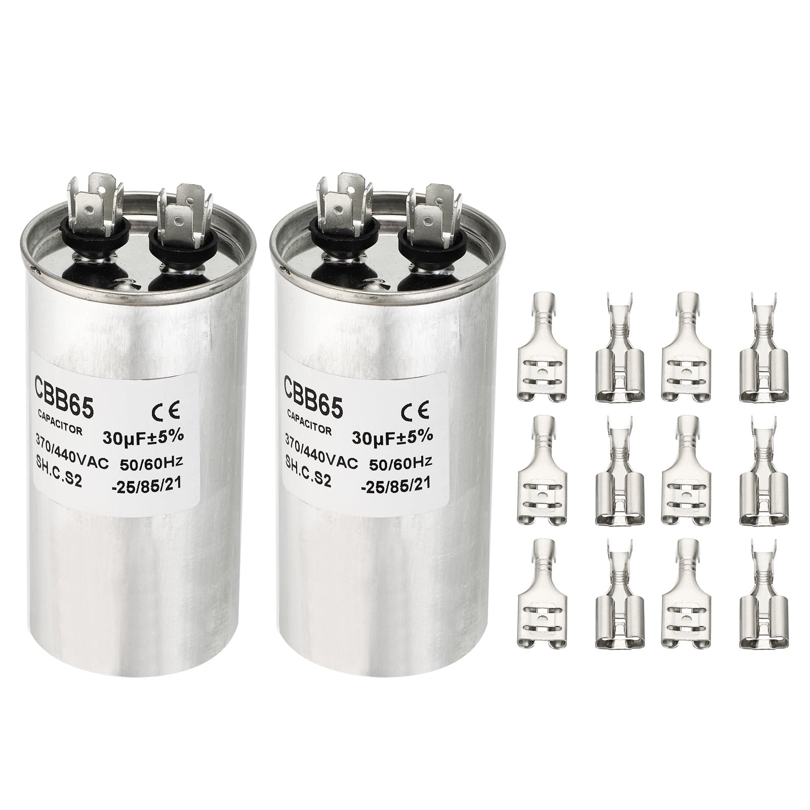 Uxcell 30uf 30MDF 370/440VAC Fan Start Capacitor,2Pcs CBB65 Circular Run Capacitor with ...