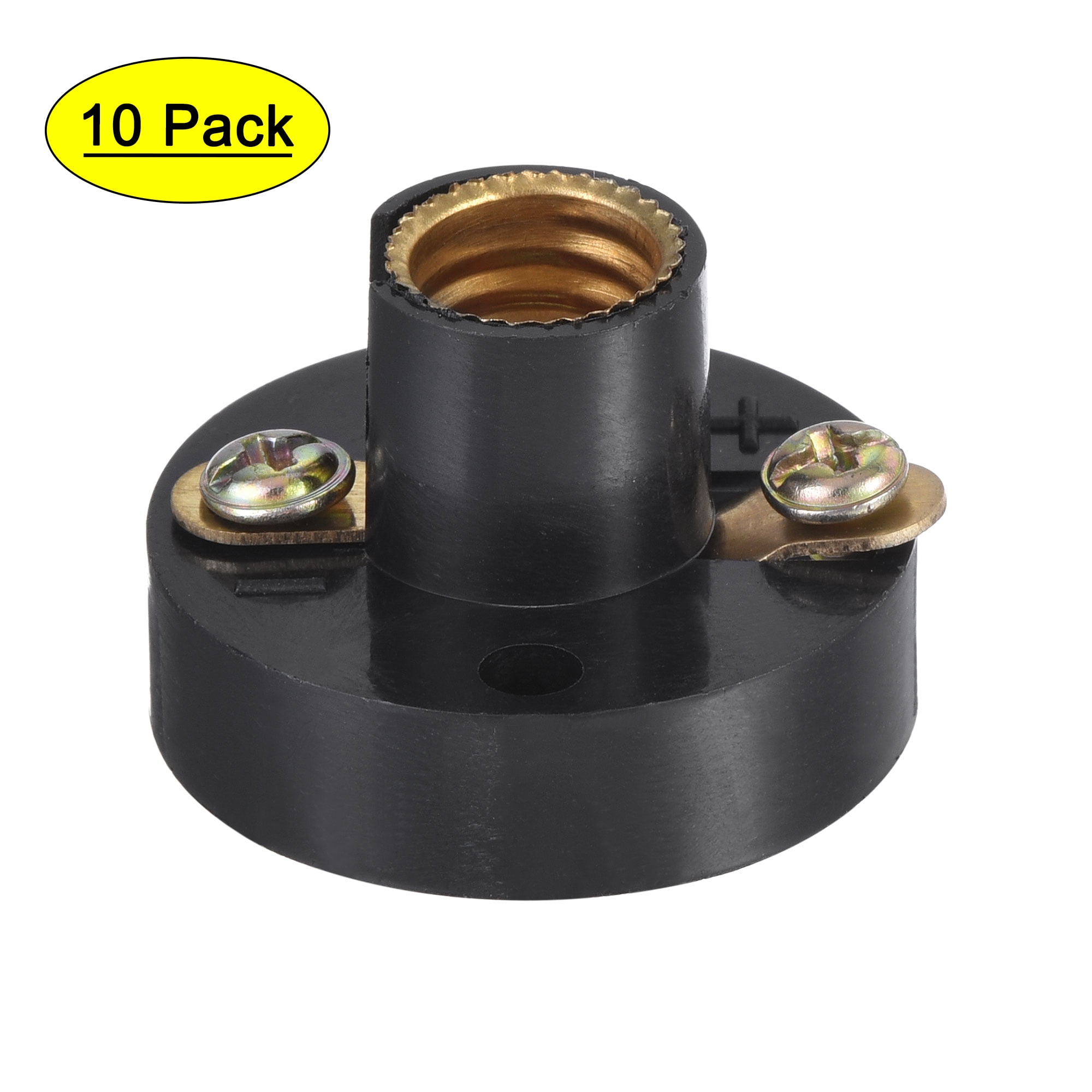 Uxcell 30x20mm Screw Base Bulb Holder E10 Lamp Sockets Black 10 Pack ...