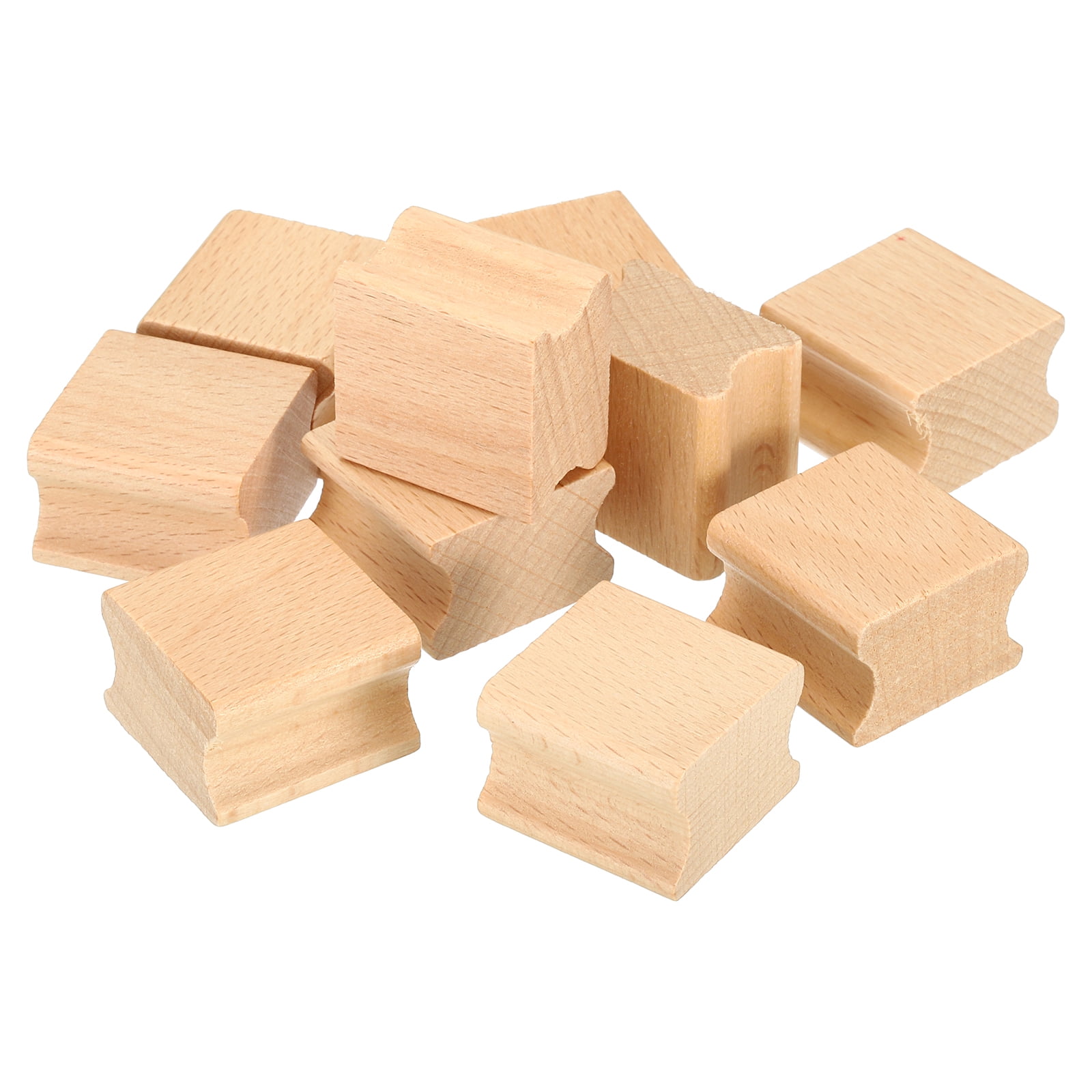 Uxcell 30x30mm Blank Wood Rubber Stamp Mounts, 10 Pack Wooden Rubber ...
