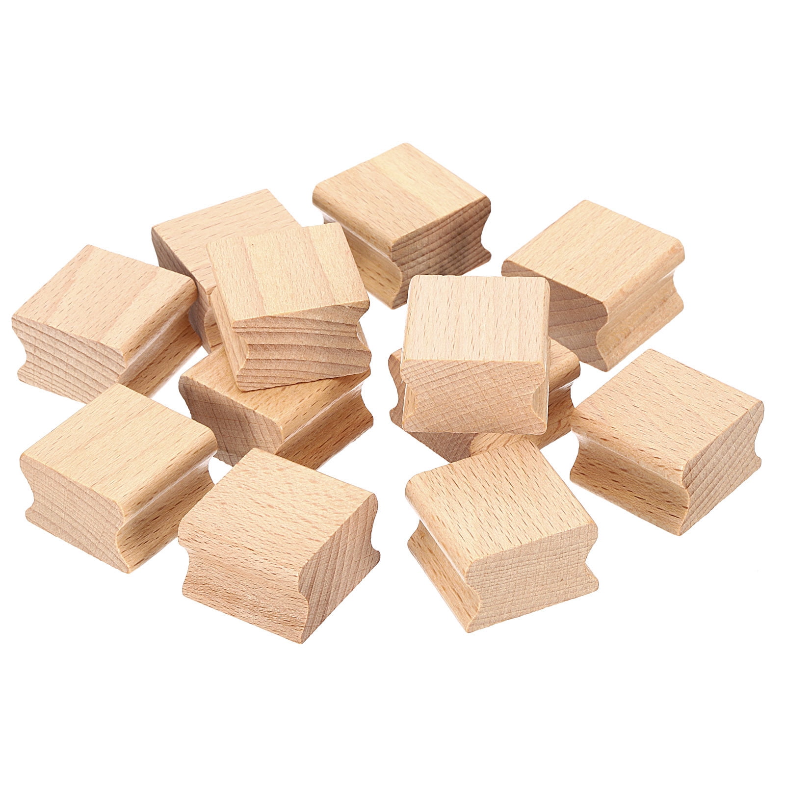 Uxcell 30x30mm Blank Wood Rubber Stamp Mounts, 24 Pack Wooden Rubber ...