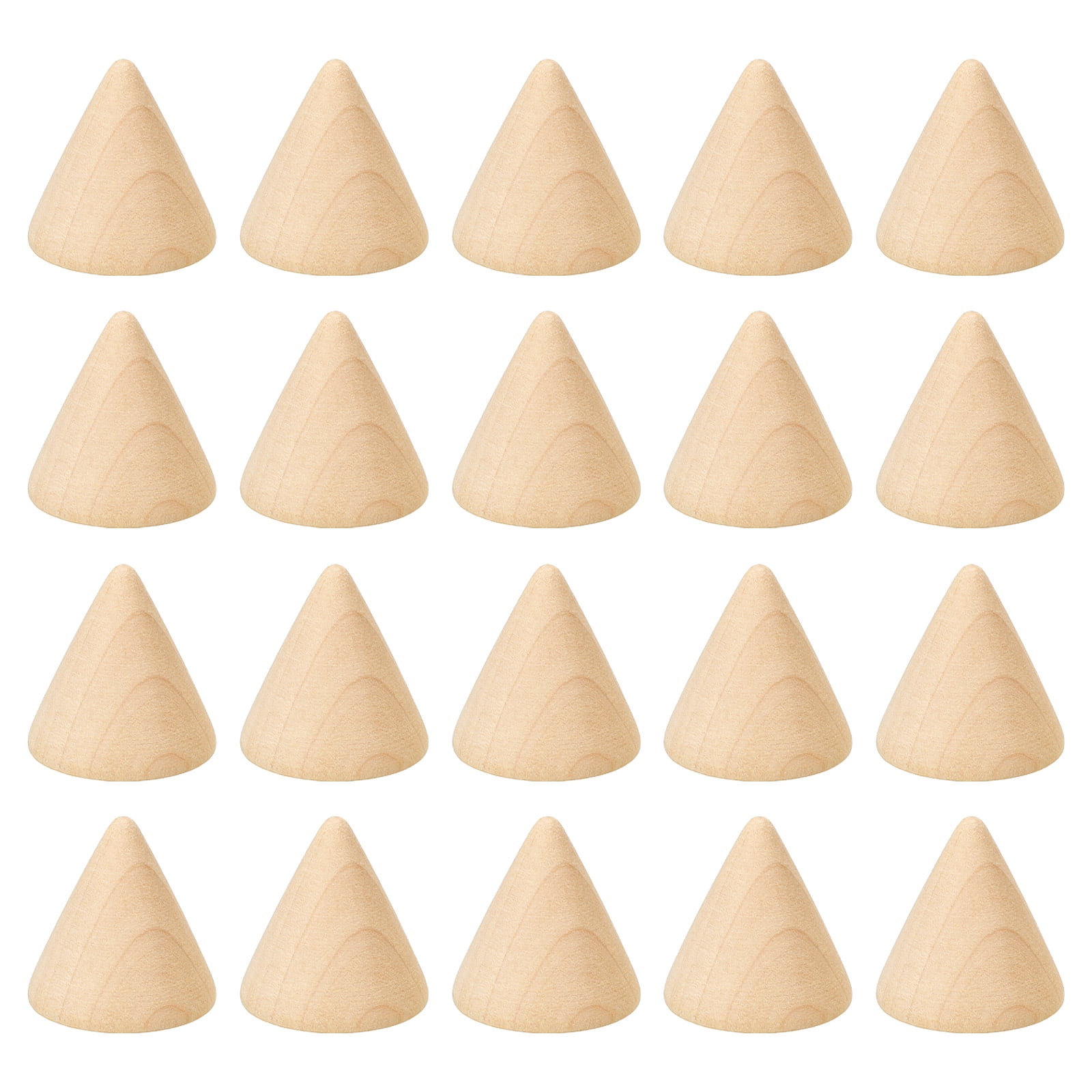 Uxcell 30x30mm Natural Wood Cone Ring Holder, 20 Pack Finger Jewelry ...