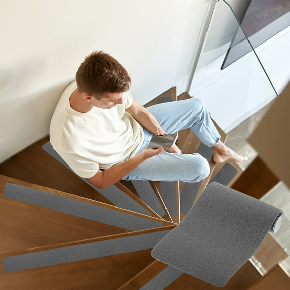 Uxcell 30x6 Inch Grey Non-Slip Stair Treads Tape, 5 Pack Self Adhesive ...