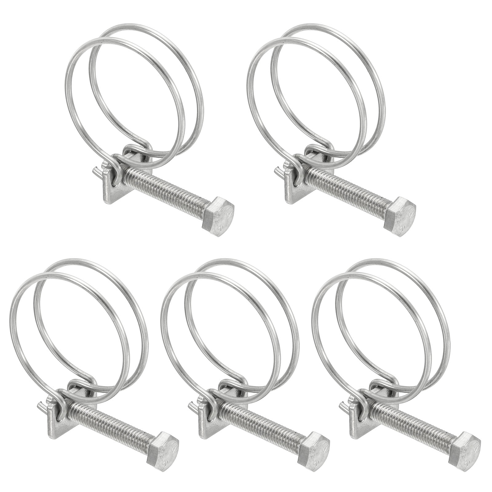 Uxcell 31-35mm Adjustable Double Wire Hose Clamp, 304 Stainless Steel ...