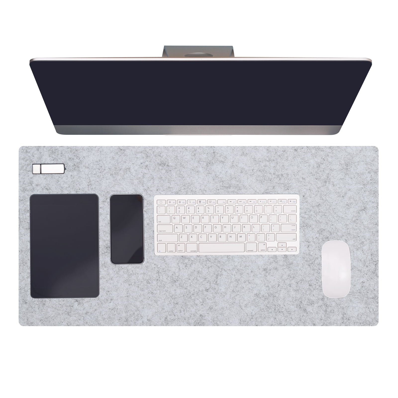 Uxcell 31.5" x 15.7" Large Felt Desk Pad Protector, Non-Slip Desk Mat ...