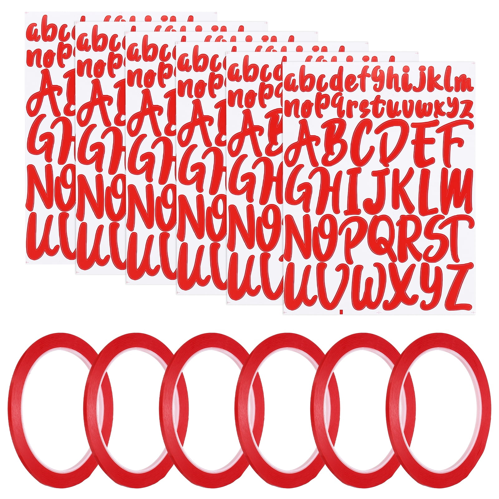 Uxcell 312Pcs 2+1" Red Letter Stickers with 6 Roll 1/8" 164ft ...