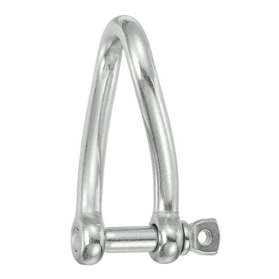 Uxcell 316 Stainless Steel Twist Shackle 3/8" 10mm, 1278 lbs Load Twisted Clevis with Screw Pin ...