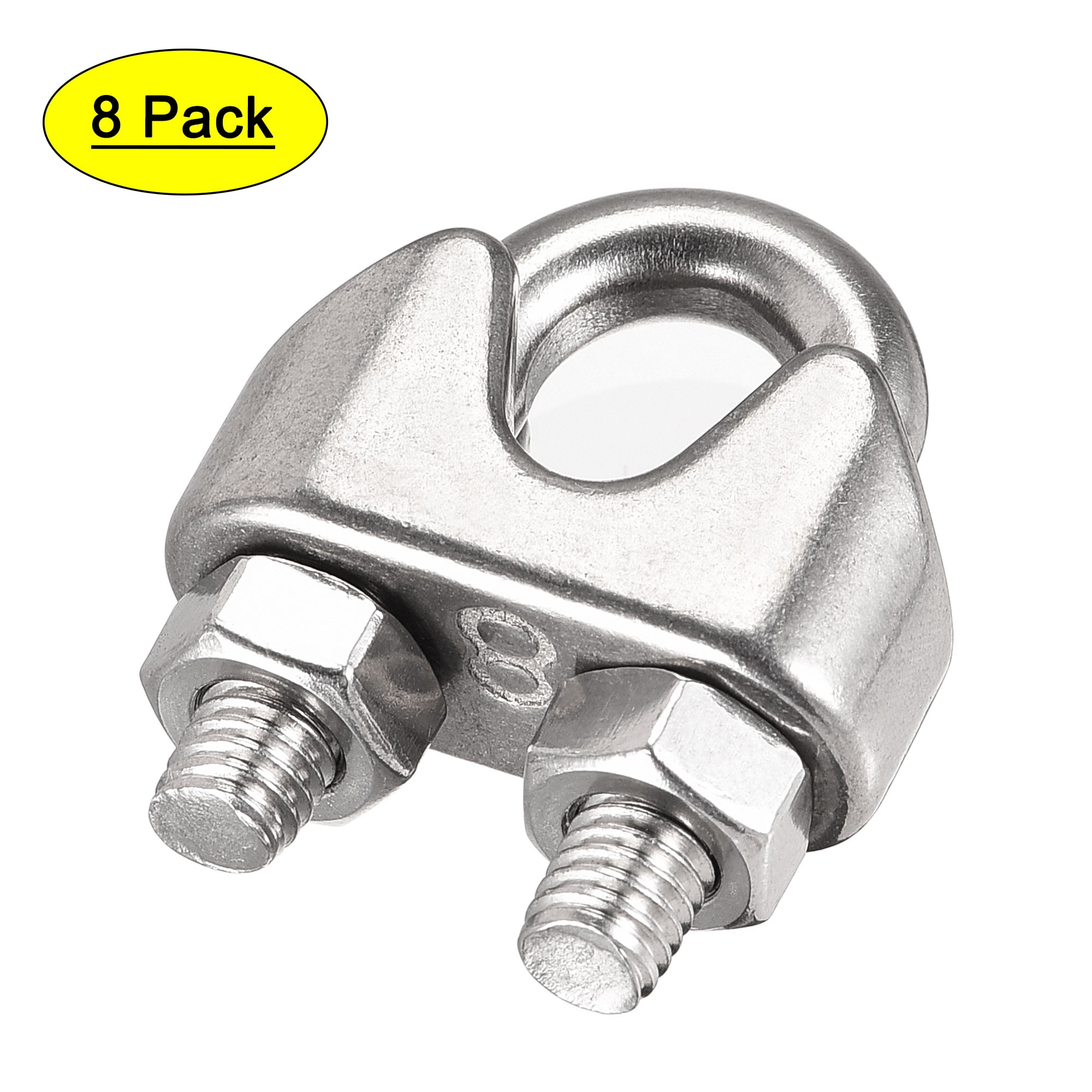 Uxcell 316 Stainless Steel Wire Rope Clip Clamp for 8mm Diameter Cable ...