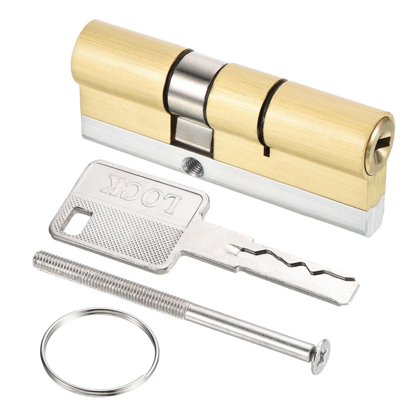 Uxcell 32.5/47.5 (80mm Overall) European Double Lock Cylinder with 8 ...