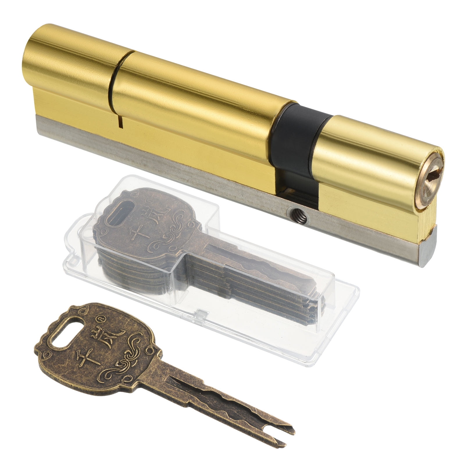 Uxcell 32.5/77.5 (110mm Overall) European Double Lock Cylinder with ...