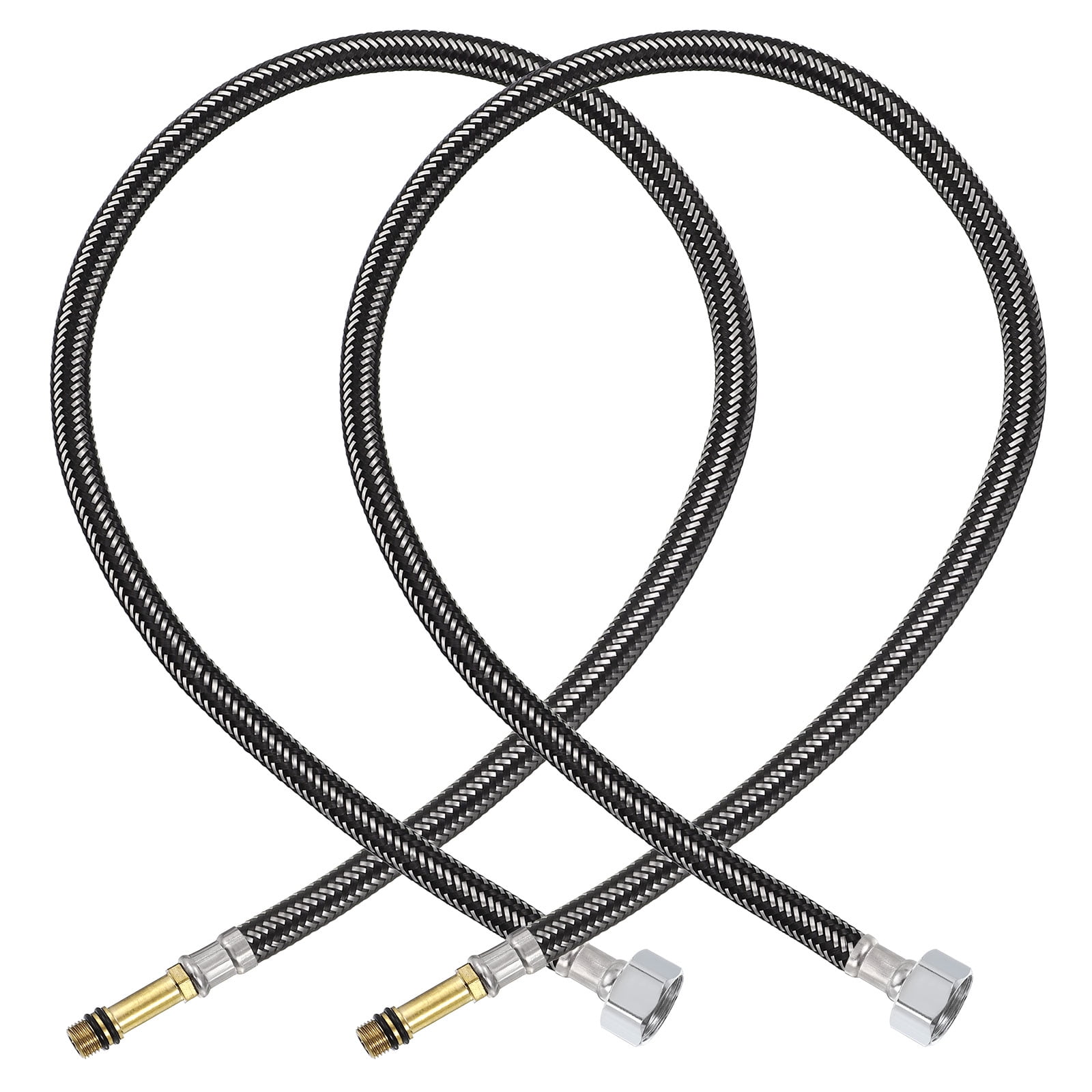 Uxcell 32" Faucet Supply Line Connector, G1/2 Female x M10 Male Braided ...