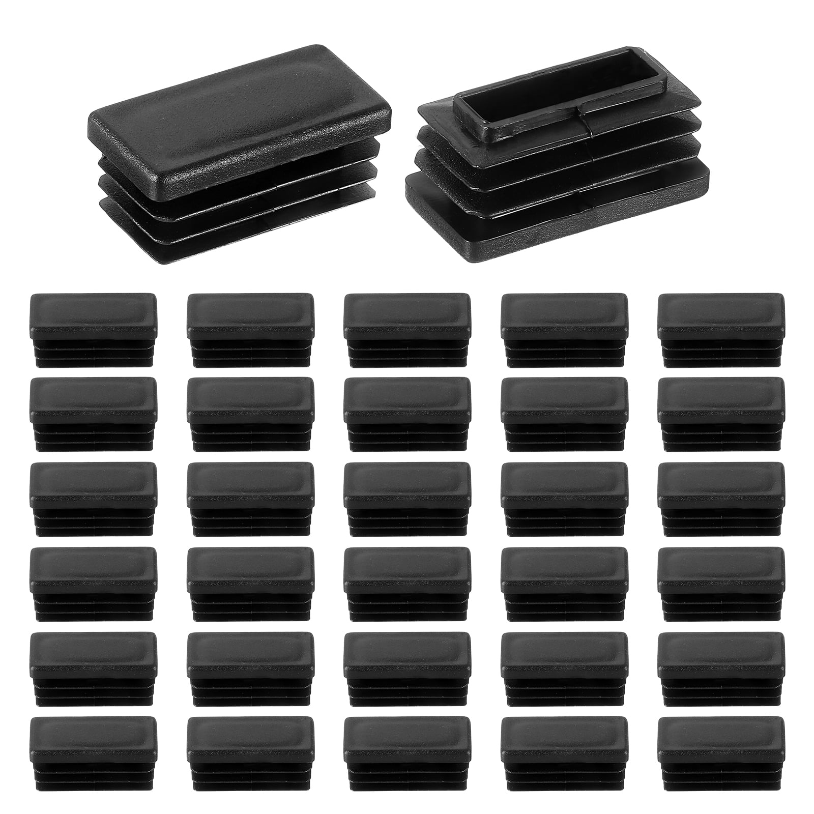 Uxcell 32 Pcs 1 3/16 x 19/32 Inch Rectangle Tubing End Caps for Metal ...